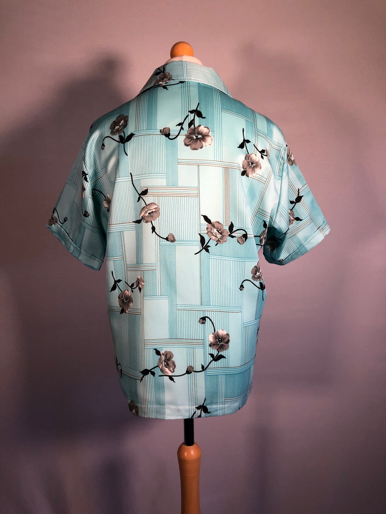 1970s Art Deco Poppy Print Shirt, Size Large - Etsy