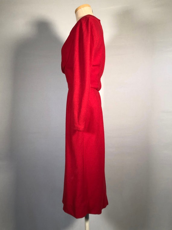 1950s Red Wool Dress by Eloise Curtis - Gem