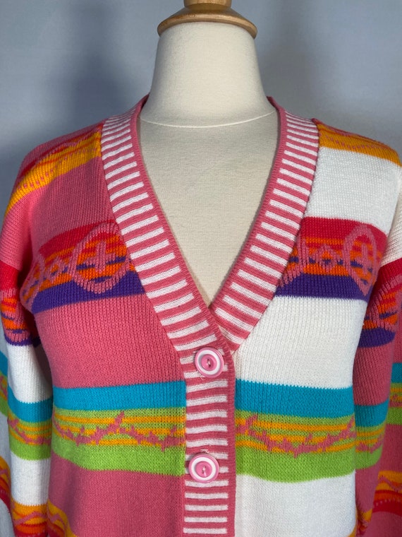 Late 70s Color Blocked Cardigan - Gem