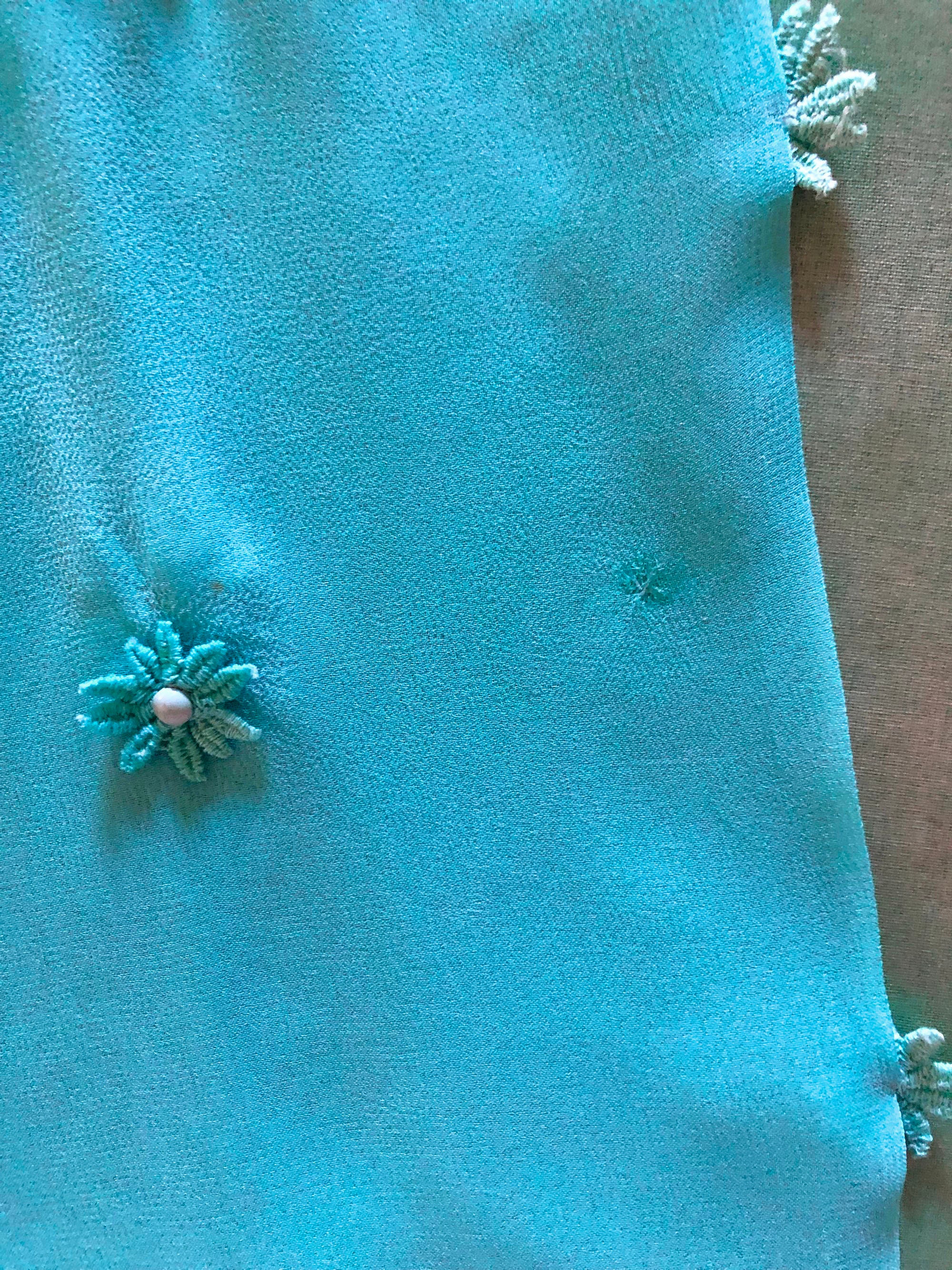 Late 1960s Turquoise Chiffon Maxi - Etsy
