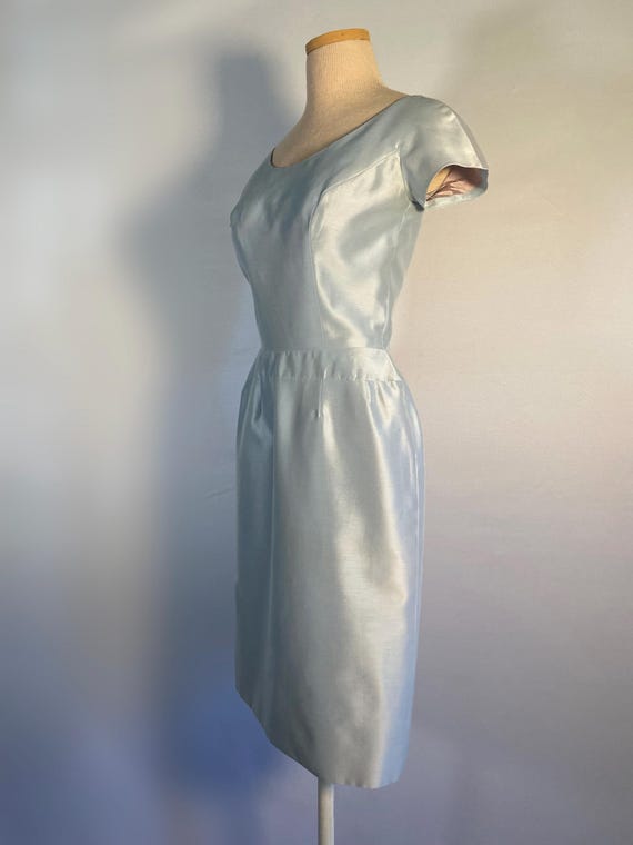 1960s Light Blue Fitted Dress - Gem