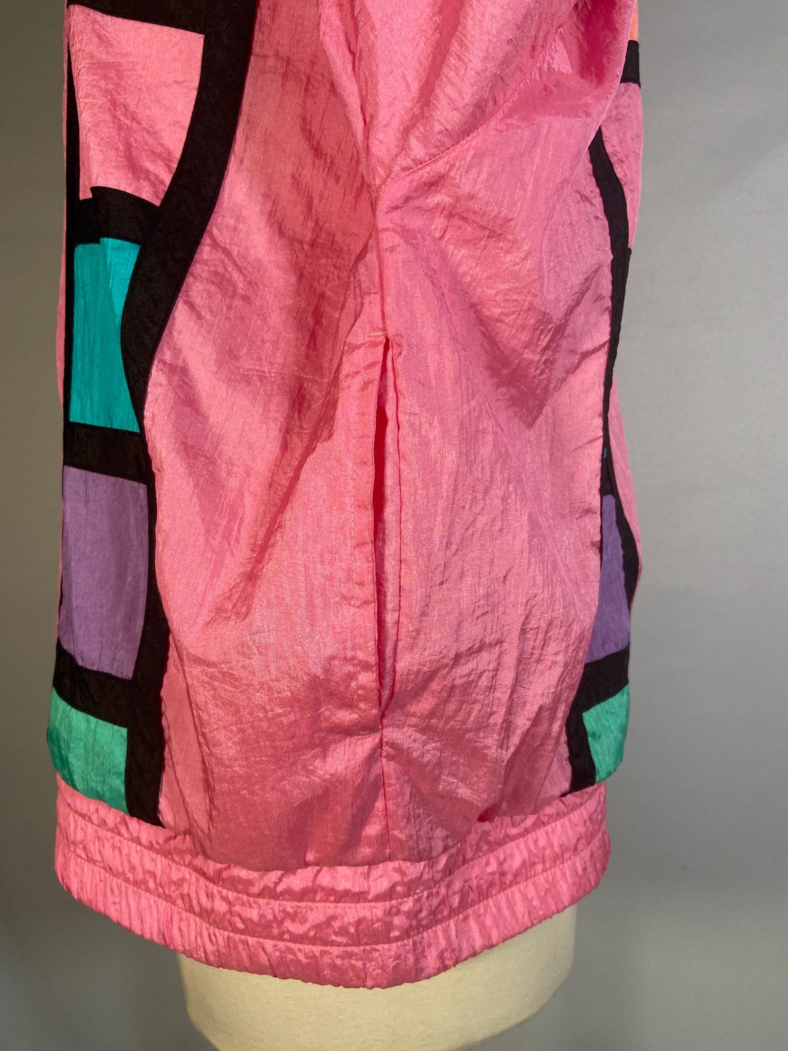 1980s Pink Nylon Jacket With Modernist Appliqué by Towne - London Fog ...
