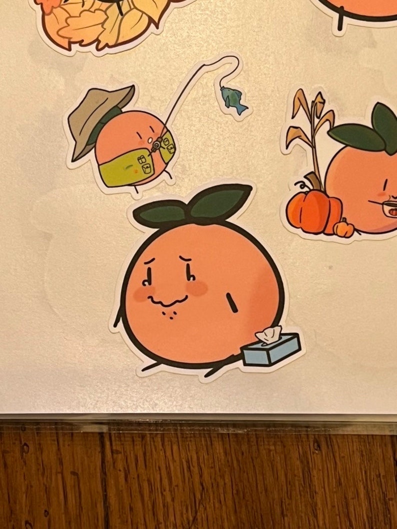 Peachy Buns Crying Sticker Cute Kawaii Peach Sticker - Etsy
