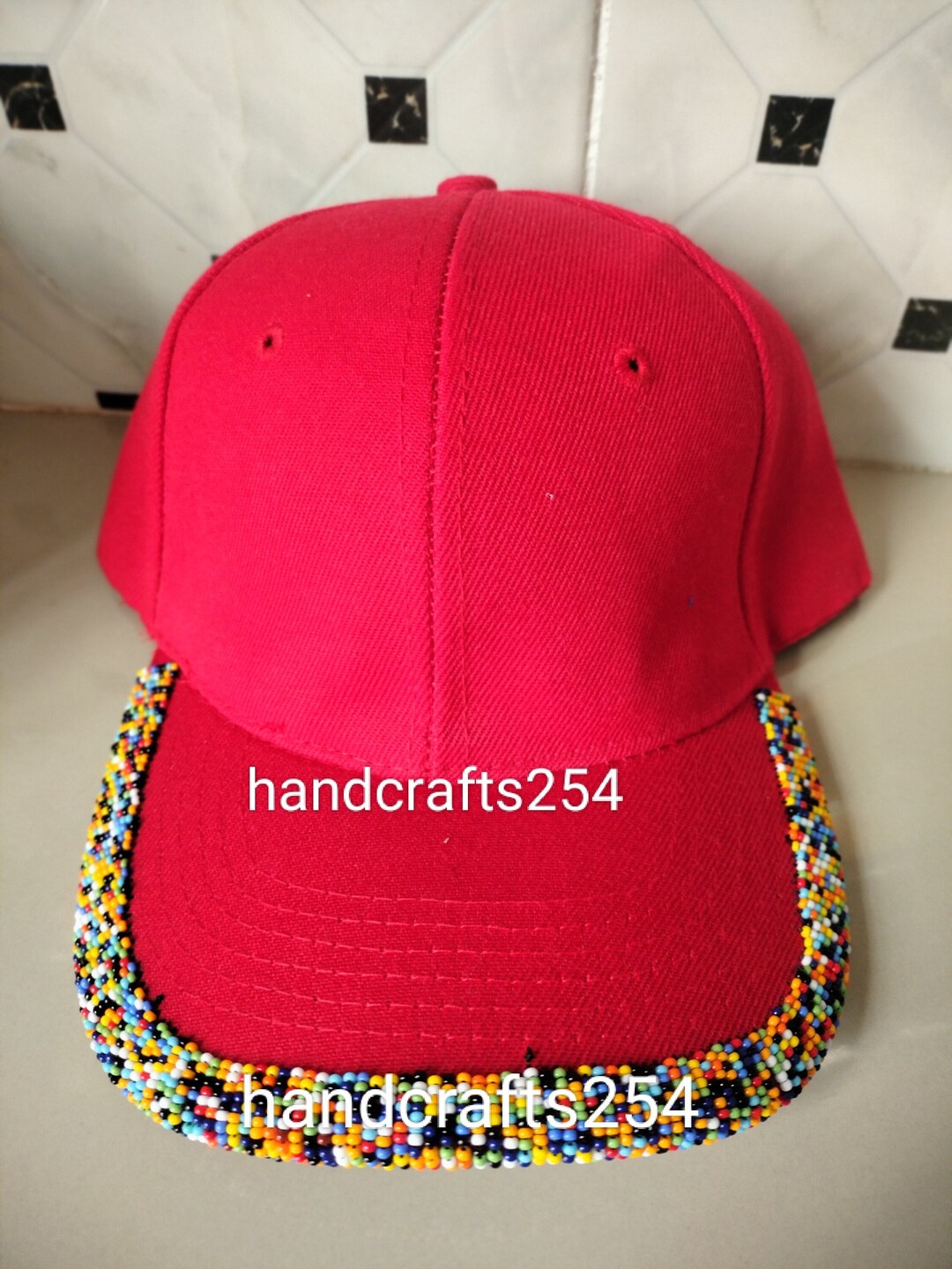 Custom Adult Cap, Red Colorful Beaded Hat, Native American Hat ...