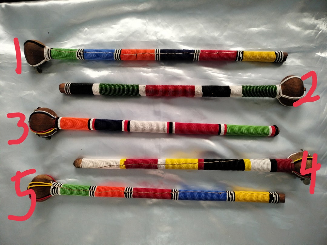 Thoth Authority Stick, Symbol of Power Beaded Craft,tribal Masai Rungu ...