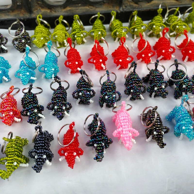 Beaded Animal Keychain - Etsy