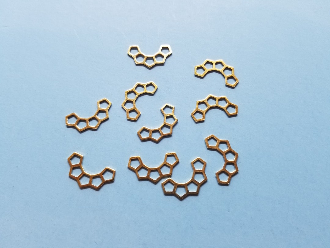 10 Pieces - Brass Honeycomb Shaped Charms- Raw Brass Honeycomb Charms ...