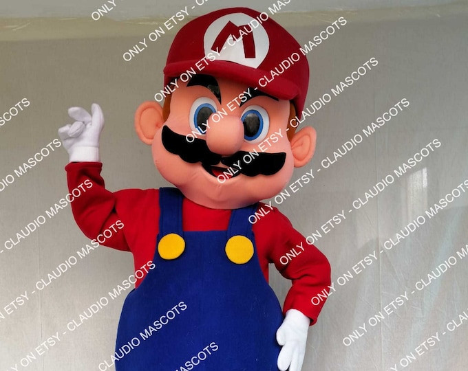 Mario Red Plumber FREE SHIPPING Mascot Costume Holiday Christmas - Etsy