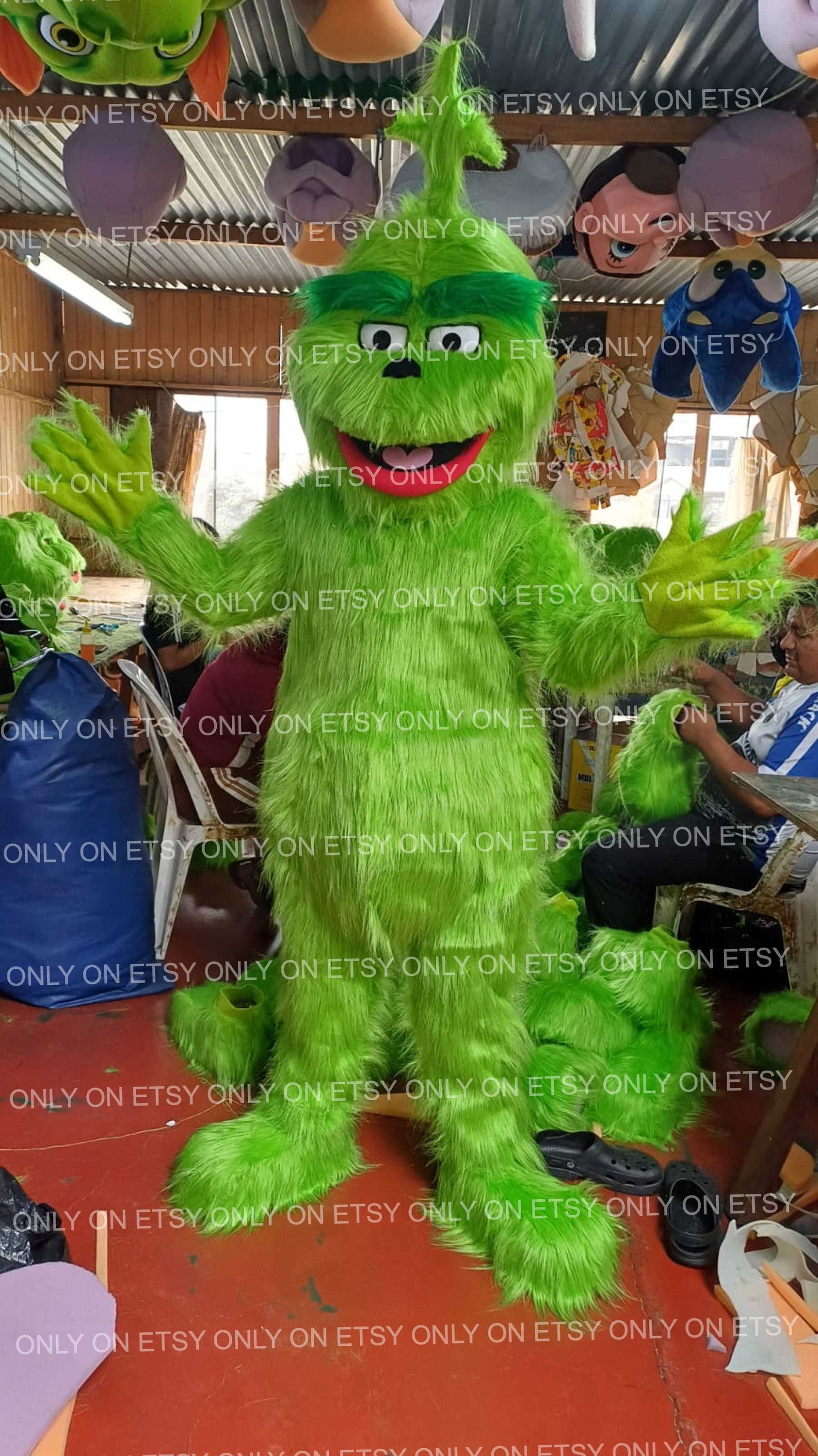 Green Monster Christmas Mascot Costume Cartoon Mascot Costume ...