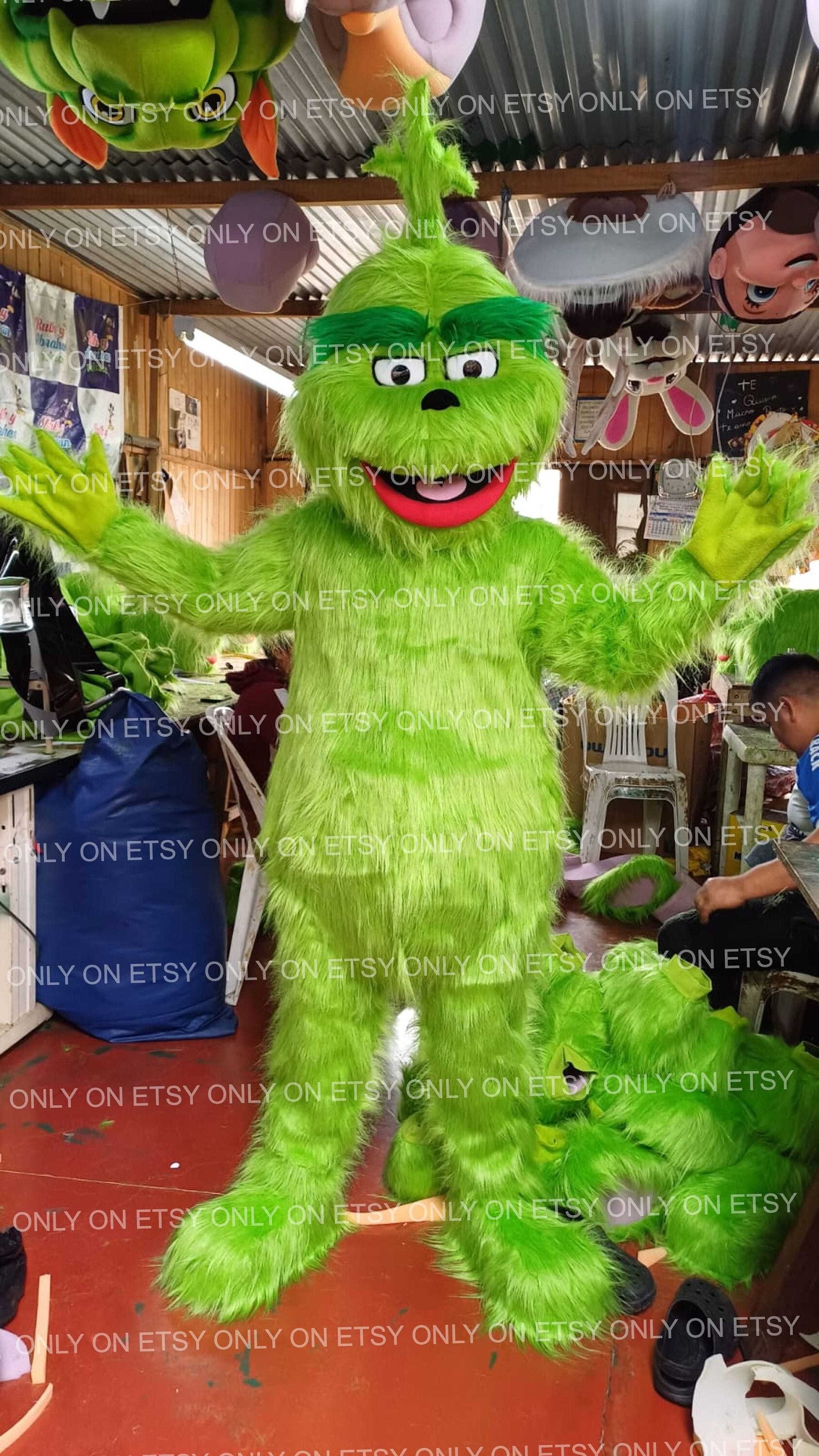 Green Monster Christmas Mascot Costume Cartoon Mascot Costume ...