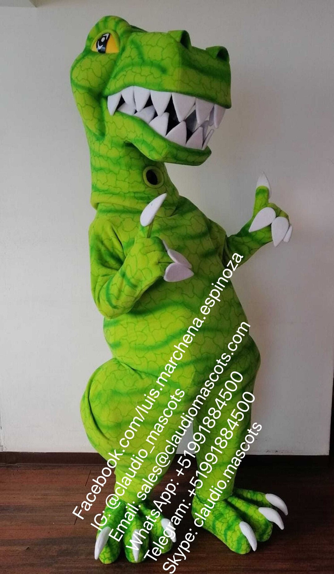 Dinosaurier Dino T-Rex Cartoon Maskottchen Kostüm Professionelle Urlaub ...