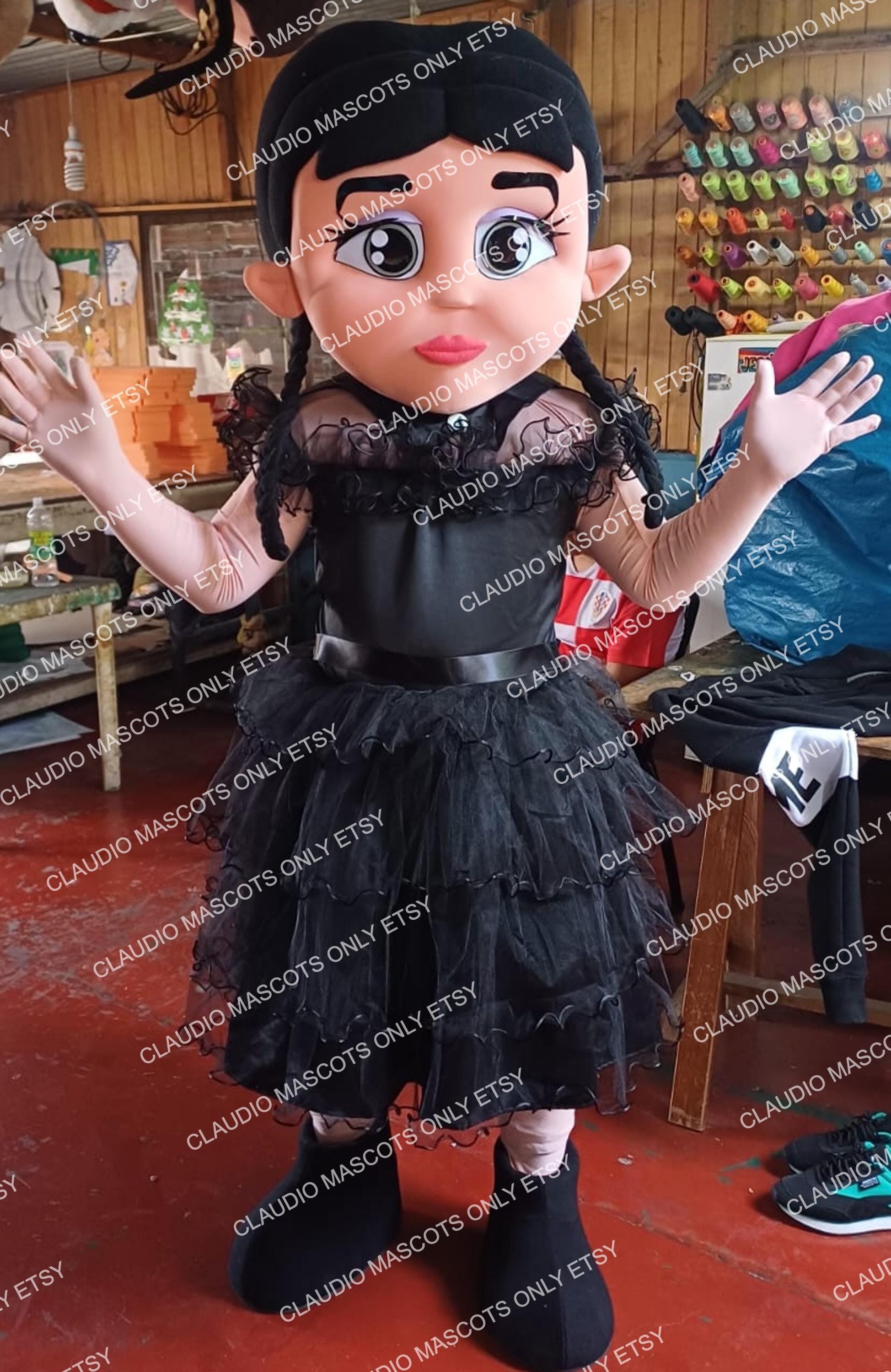 Wednesday Addams FREE SHIPPING Mascot Costume Easter Holiday Christmas ...