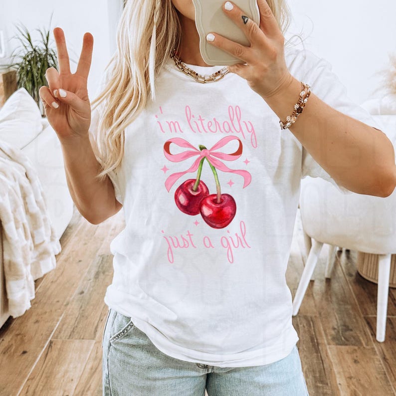 I'm Literally Just a Girl PNG File Bow Sticker Design File Trendy Girly ...