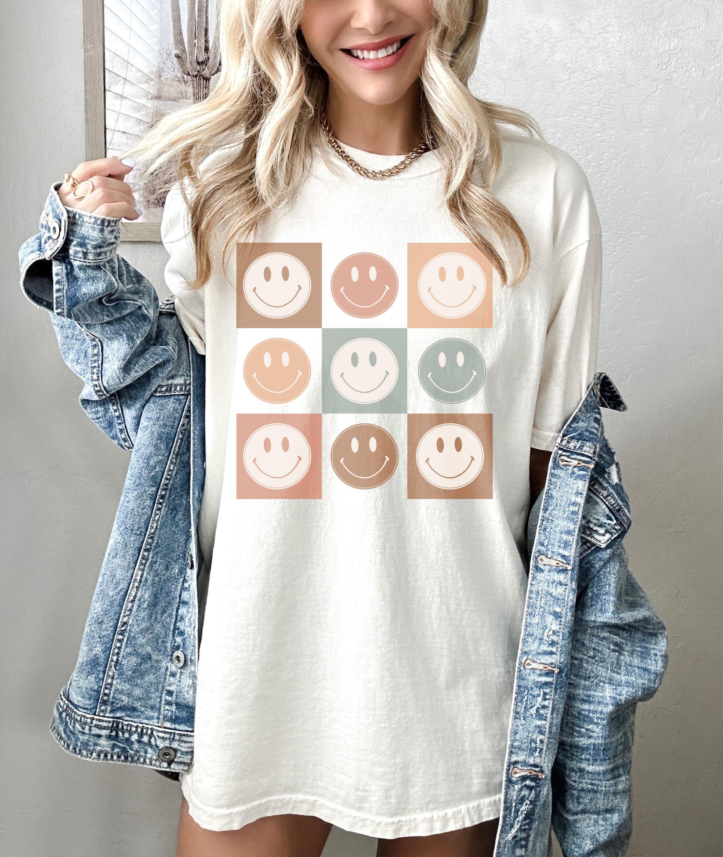 Smiley Face Checker Png Boho Retro Smiley Face Clipart Happy Face Png ...