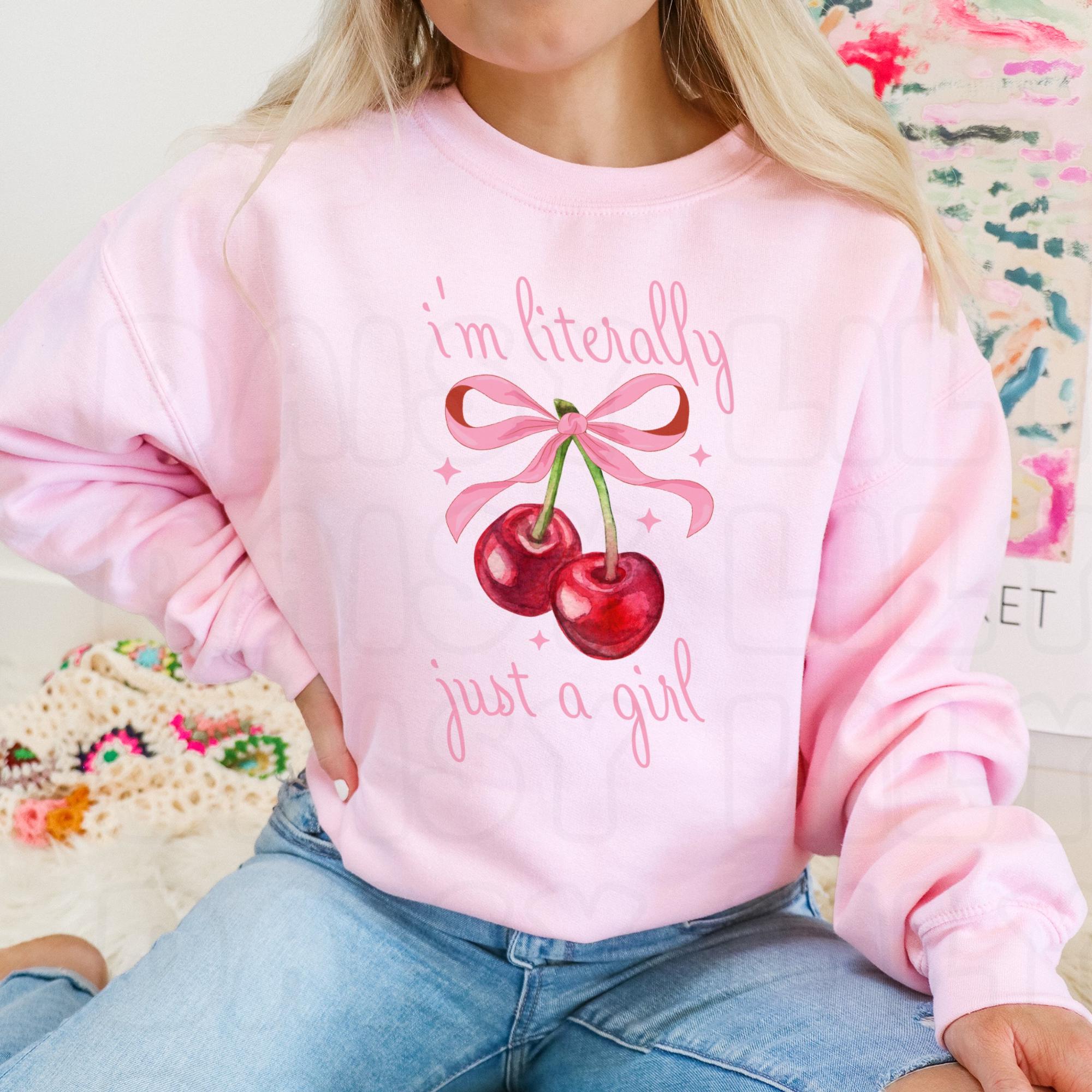 I'm Literally Just a Girl PNG File Bow Sticker Design File Trendy Girly ...