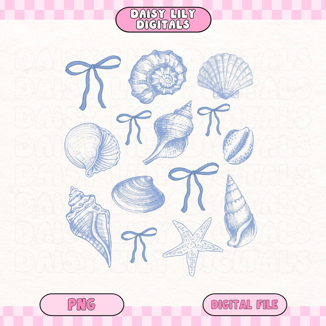 Coquette Seashell PNG Beach PNG Summer PNG Coastal Granddaughter Print ...