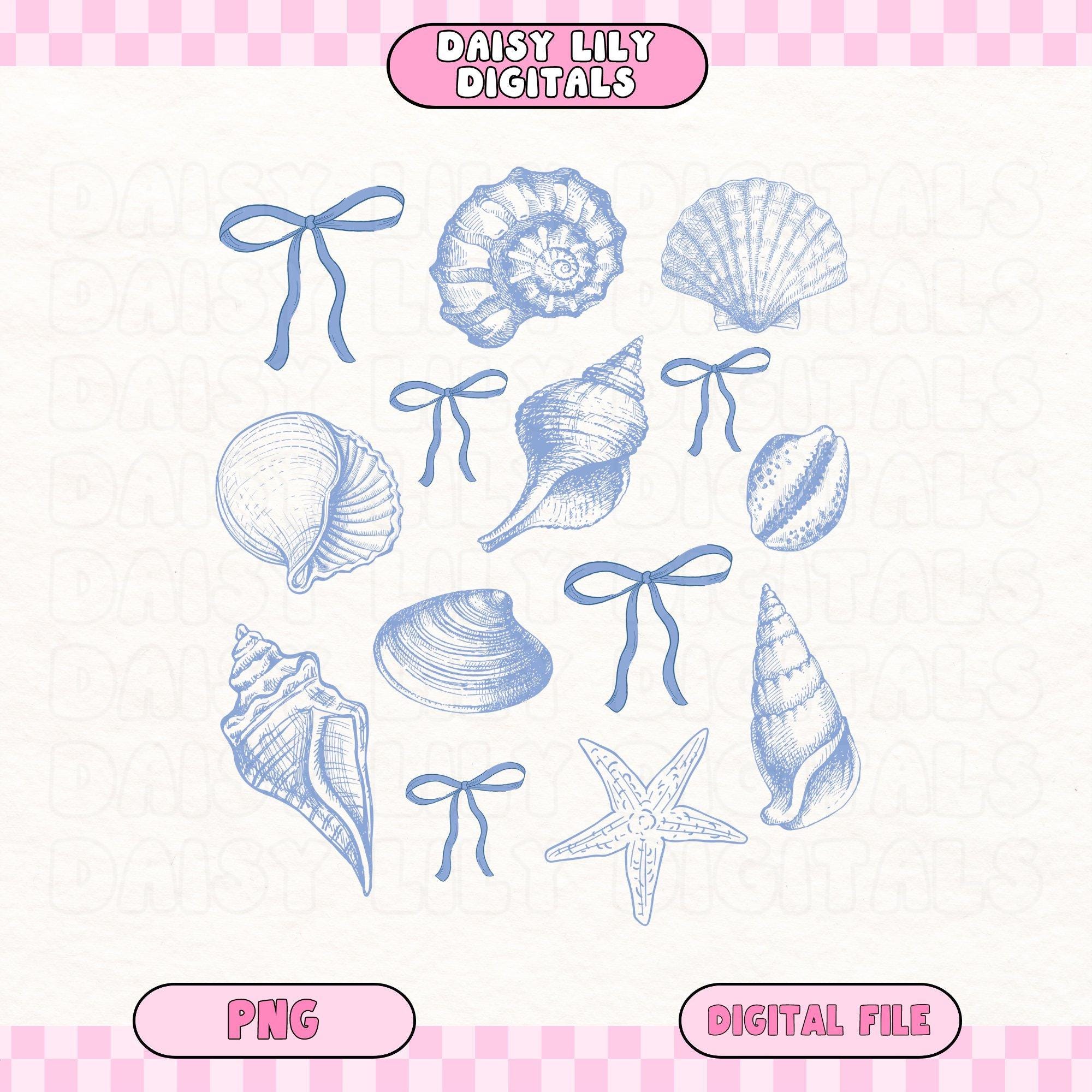 Coquette Seashell PNG Beach PNG Summer PNG Coastal Granddaughter Print ...