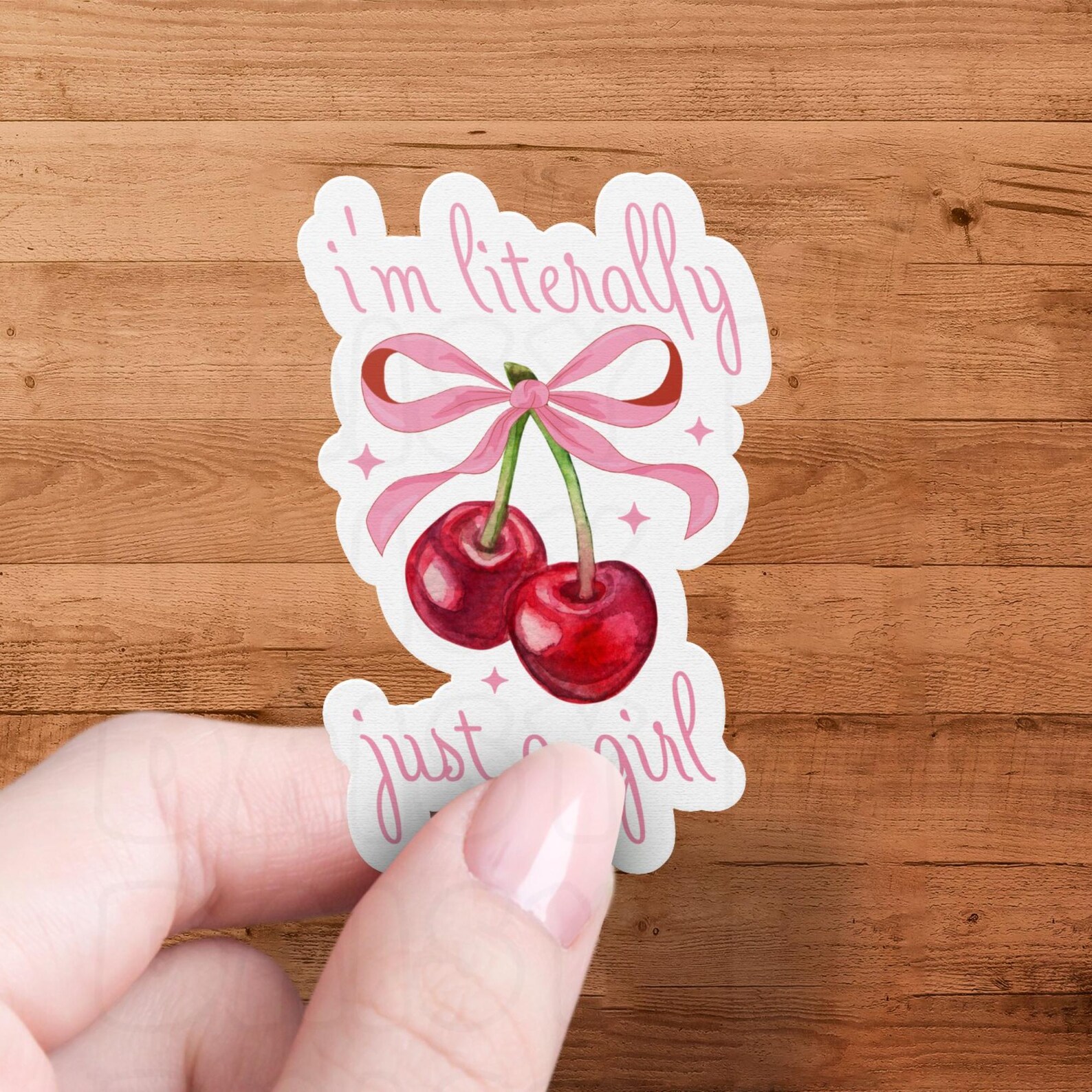 I'm Literally Just a Girl PNG File Bow Sticker Design File Trendy Girly ...