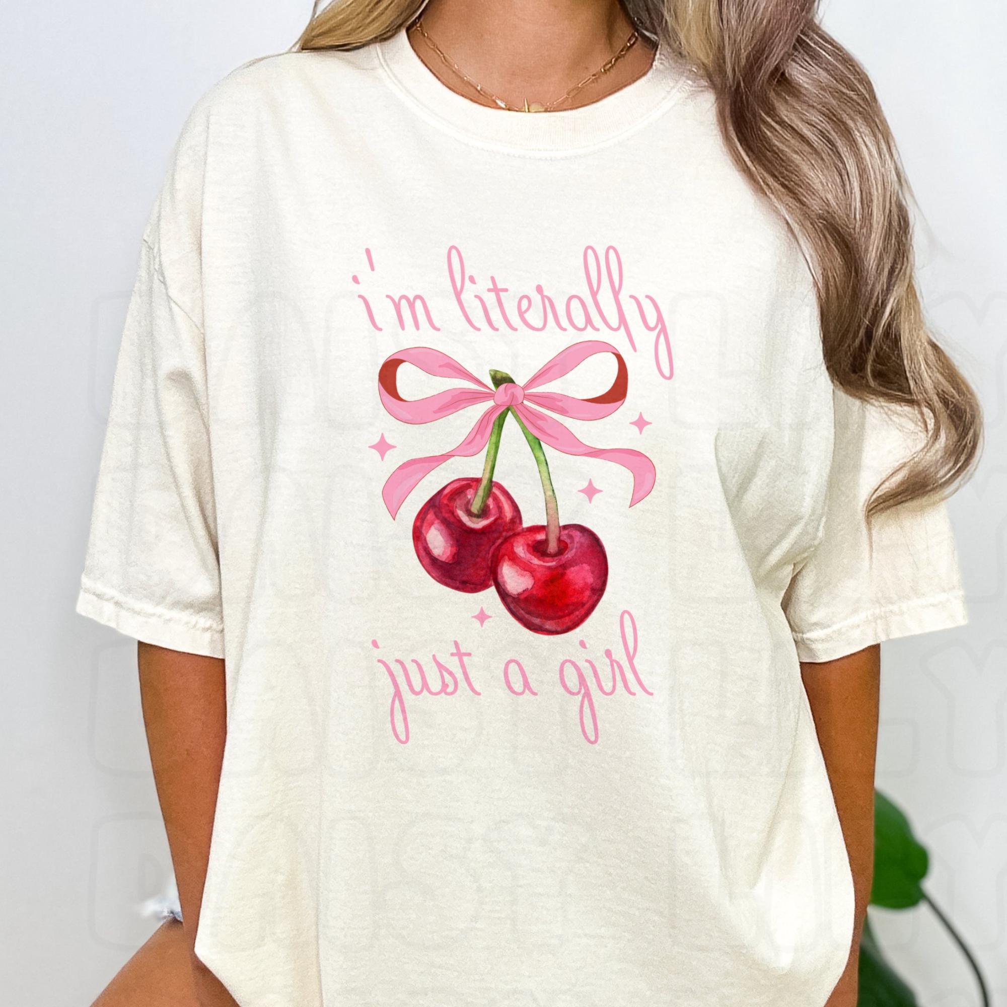 I'm Literally Just a Girl PNG File Bow Sticker Design File Trendy Girly ...