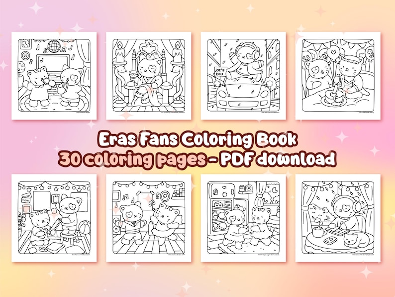 Eras Fans Coloring Pages | Bold and Easy | Instant Download Pdf ...