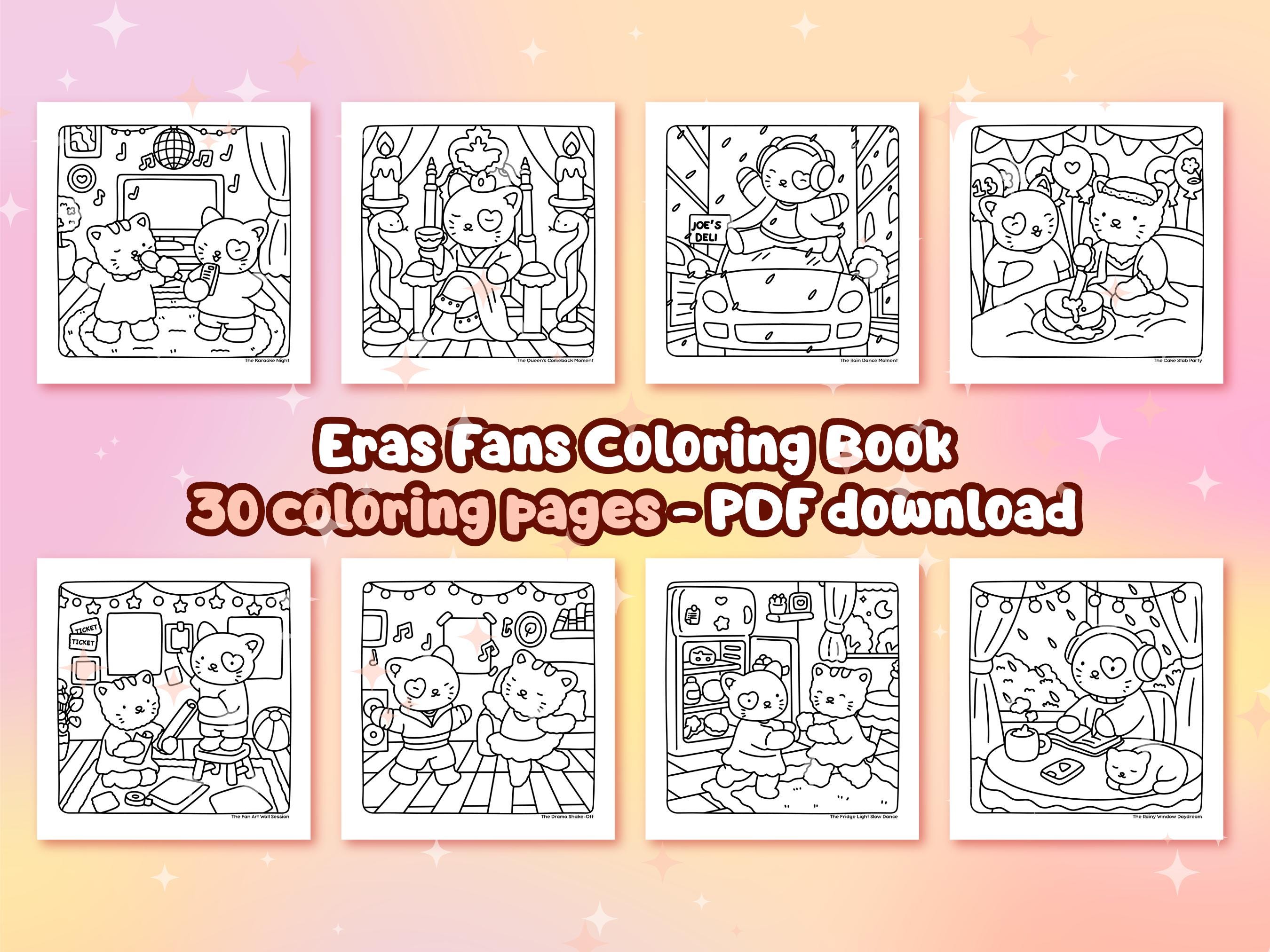 Eras Fans Coloring Pages | Bold and Easy | Instant Download Pdf ...