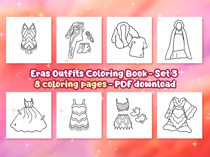 Eras Outfits Coloring Pages | Bold and Easy | Sep 3 | Instant Download ...