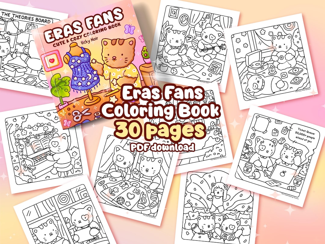 Eras Fans Coloring Pages | Bold and Easy | Instant Download Pdf ...