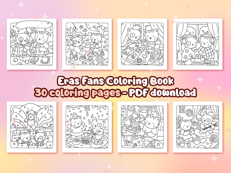 Eras Fans Coloring Pages | Bold and Easy | Instant Download Pdf - Etsy