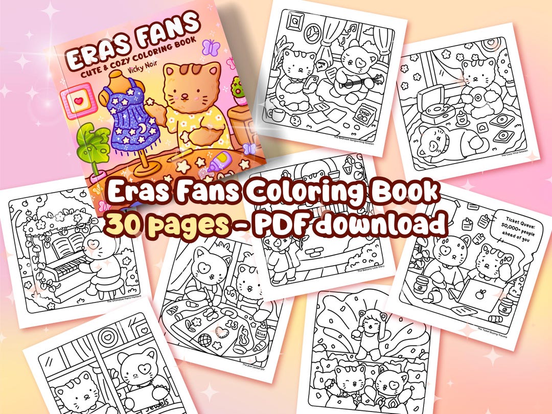 Eras Fans Coloring Pages | Bold and Easy | Instant Download Pdf - Etsy