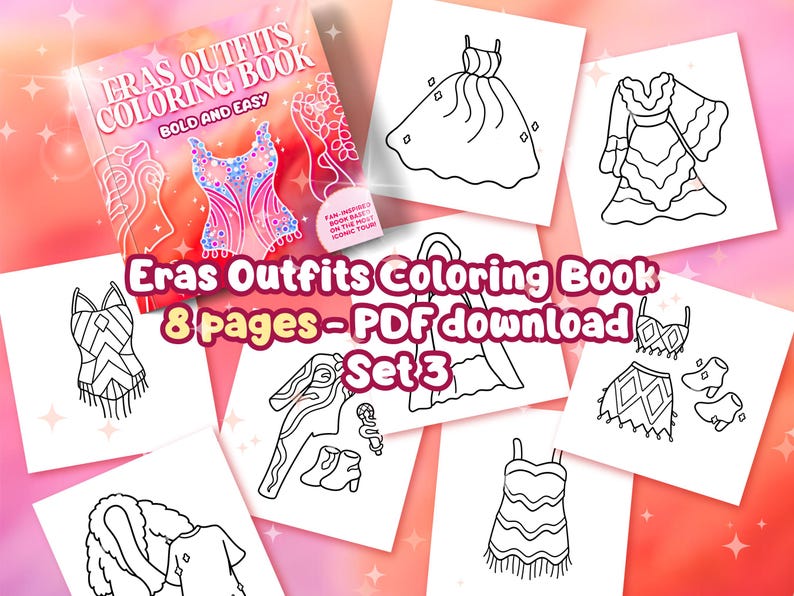 Eras Outfits Coloring Pages | Bold and Easy | Sep 3 | Instant Download ...