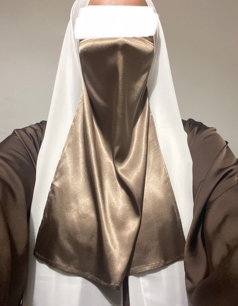 Elastic Satin-silk Half Niqab (choose Colour) - Etsy