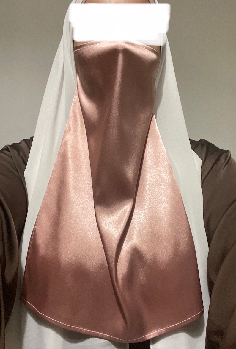 Elastic Satin-silk Half Niqab (choose Colour) - Etsy