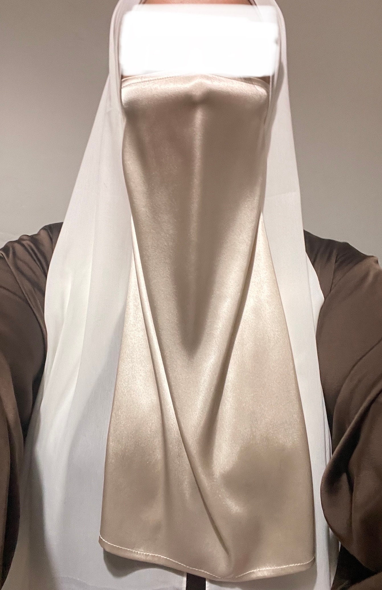 Elastic Satin-silk Half Niqab (choose Colour) - Etsy