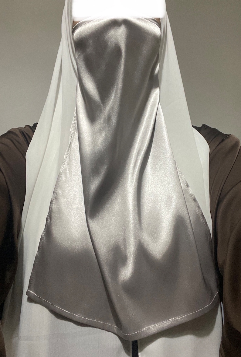 Elastic Satin-silk Half Niqab (choose Colour) - Etsy