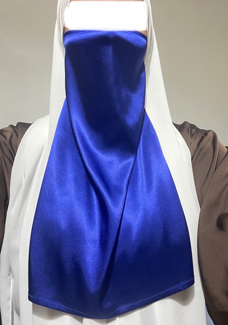 Elastic Satin-silk Half Niqab (choose Colour) - Etsy