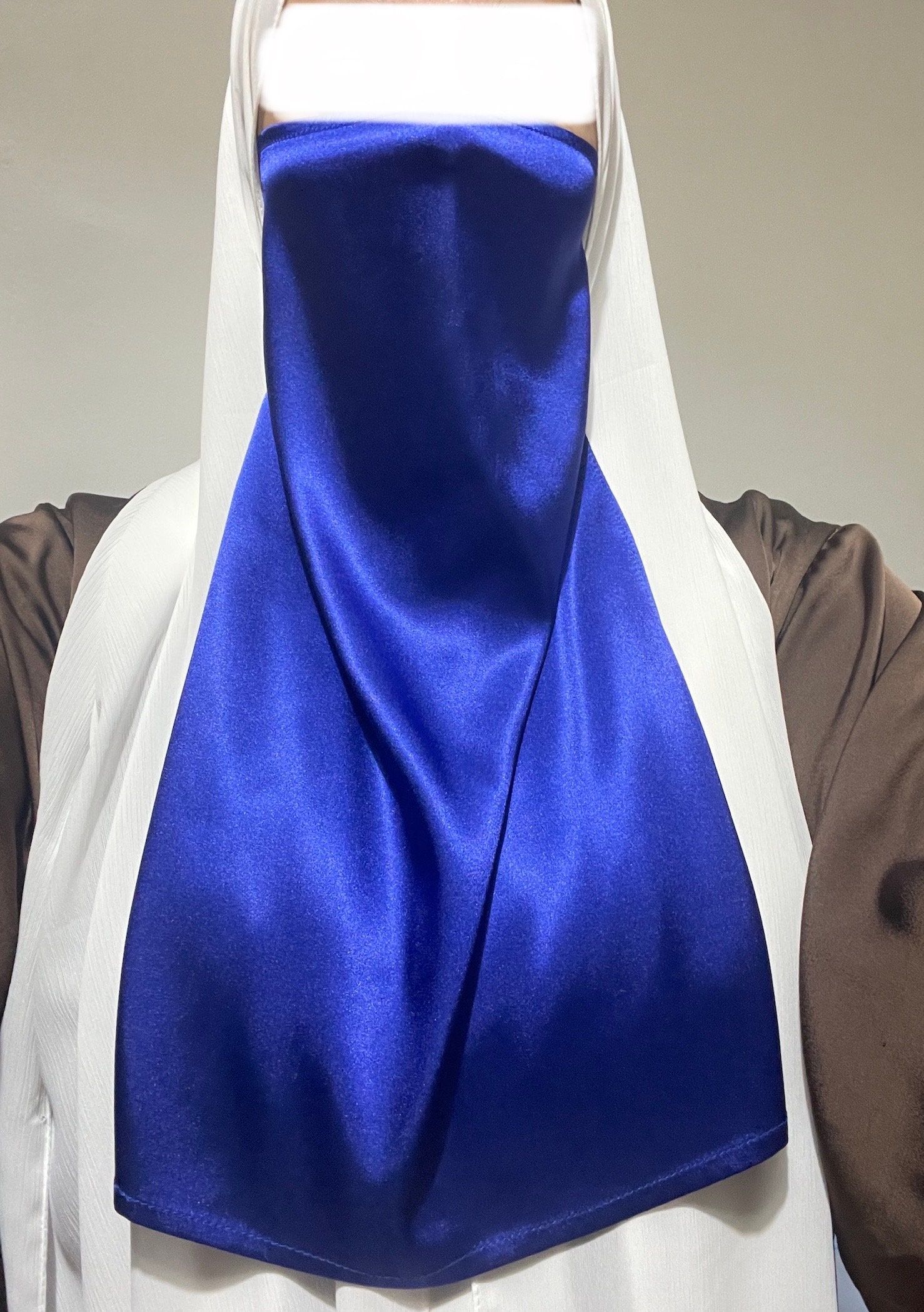 Elastic Satin-silk Half Niqab (choose Colour) - Etsy