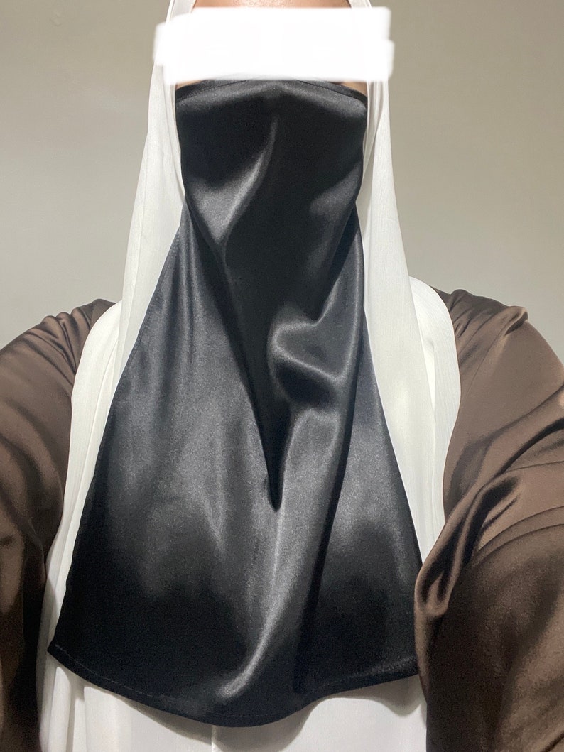 Elastic Satin-silk Half Niqab (choose Colour) - Etsy