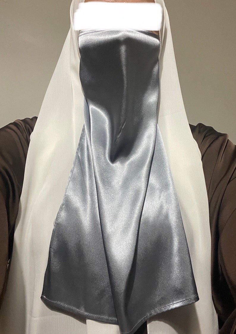 Elastic Satin-silk Half Niqab (choose Colour) - Etsy