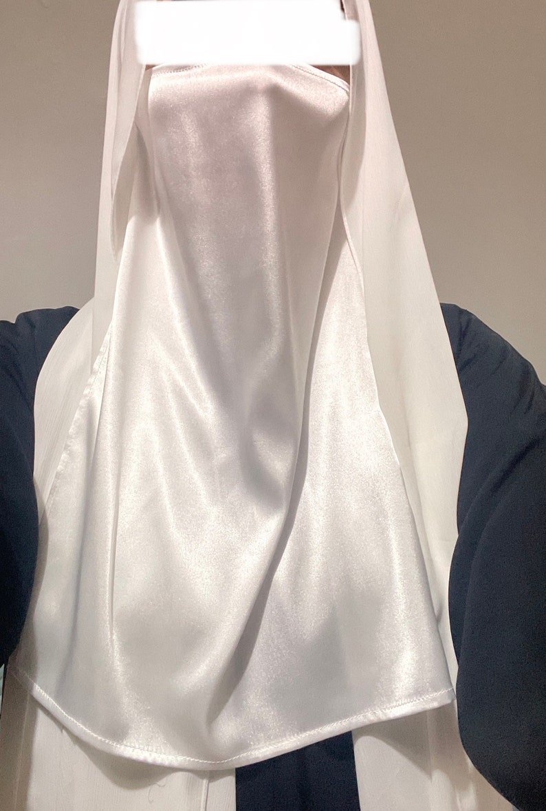 Elastic Satin-silk Half Niqab (choose Colour) - Etsy