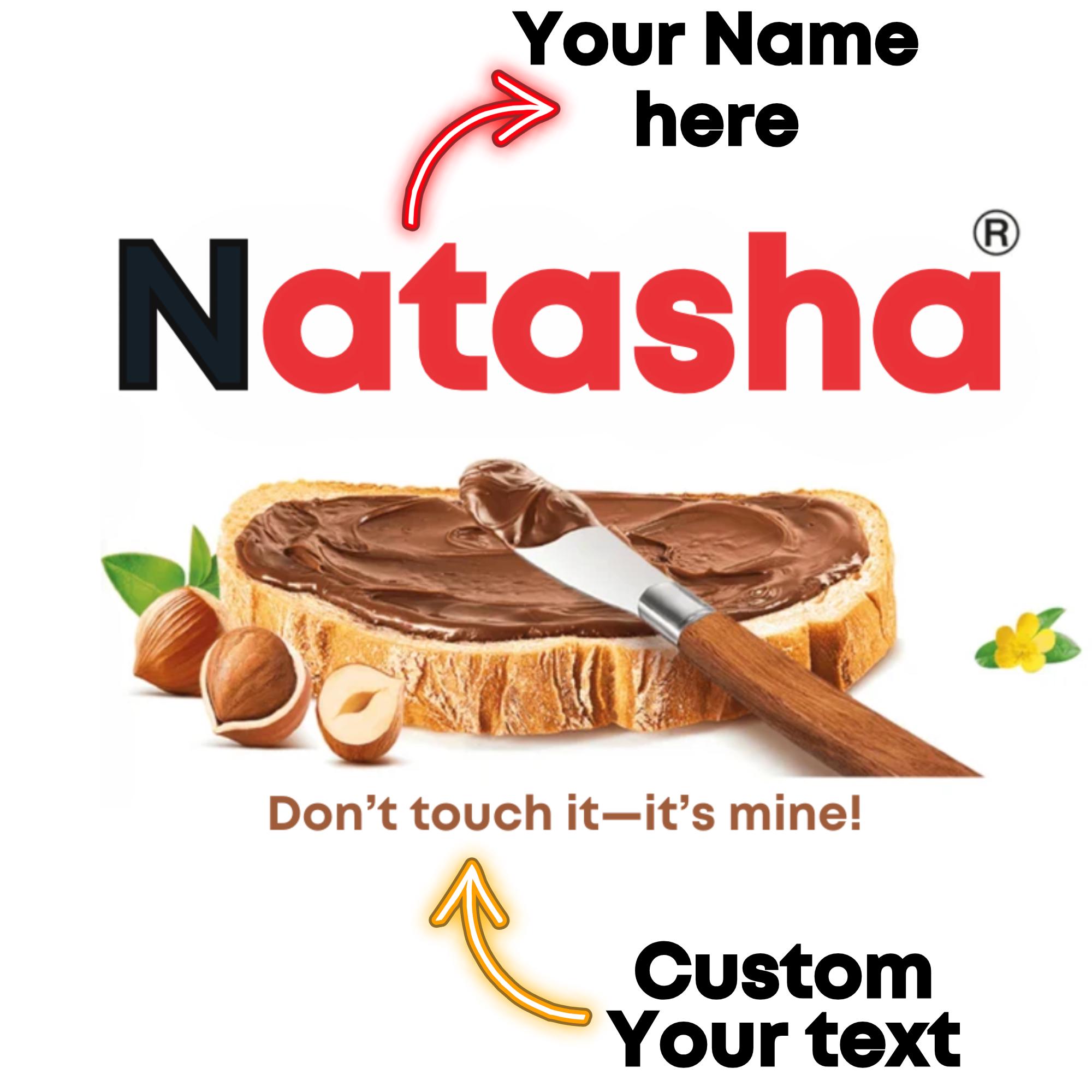 Customized Nutella Name Spread Label STICKER |nutella Gift Custom Name ...