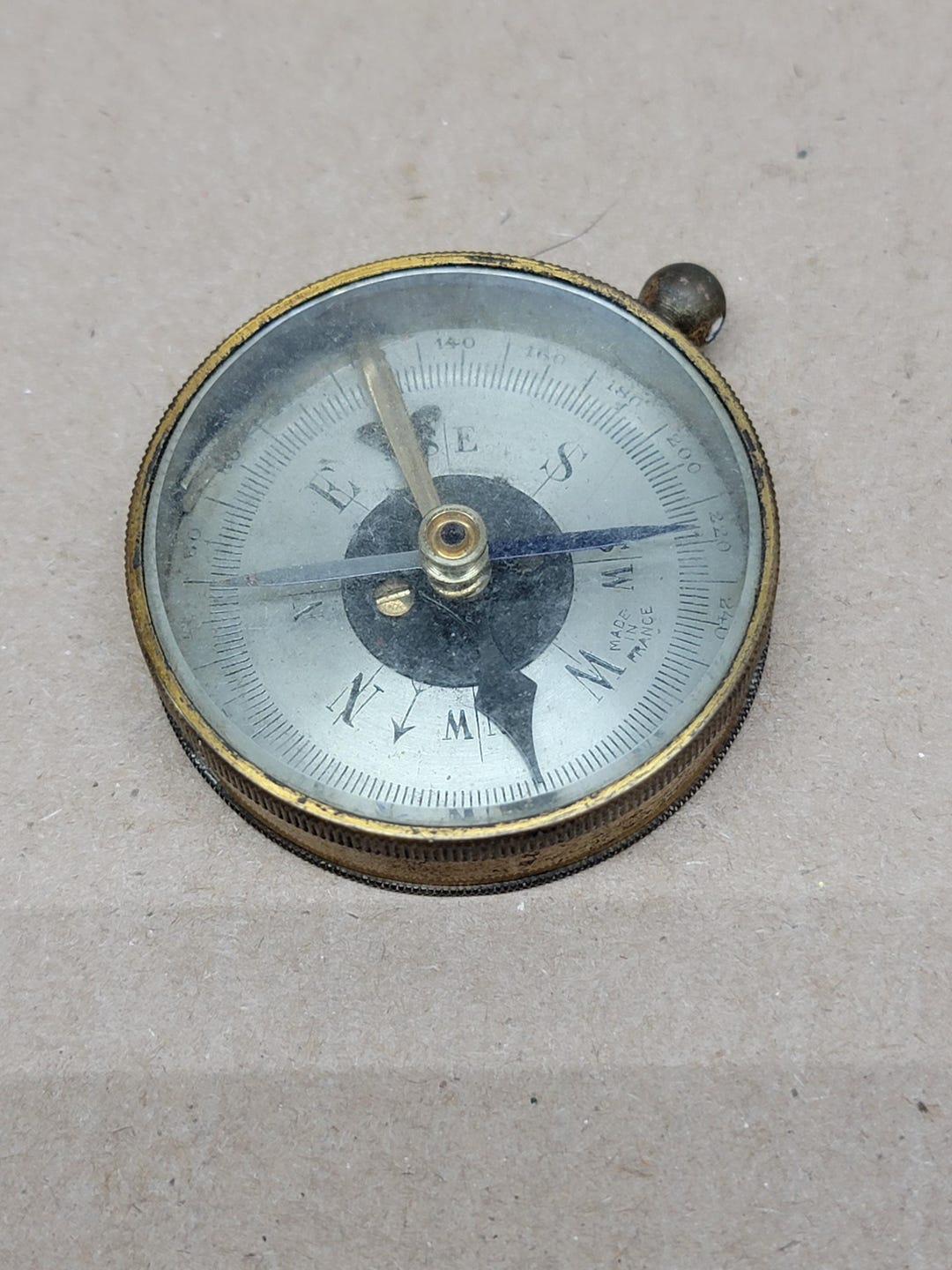 Vintage Brass Compass Made in France - Not Sure of Date Possibly WWII ...