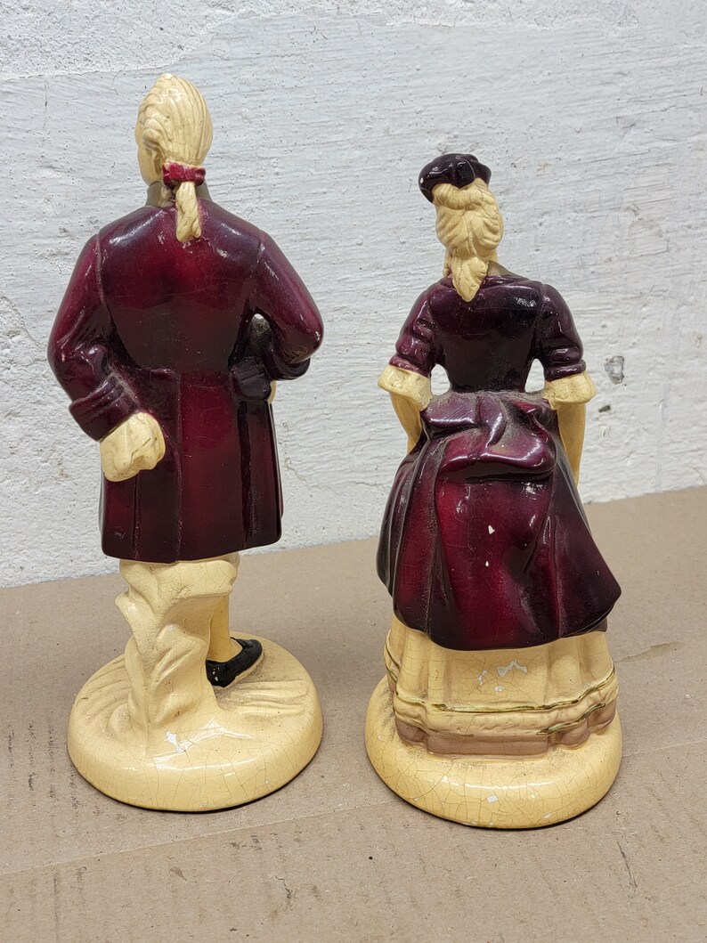 Vintage Roman Art Co. "robia Ware" Victorian Style Chalkware Statues - Etsy