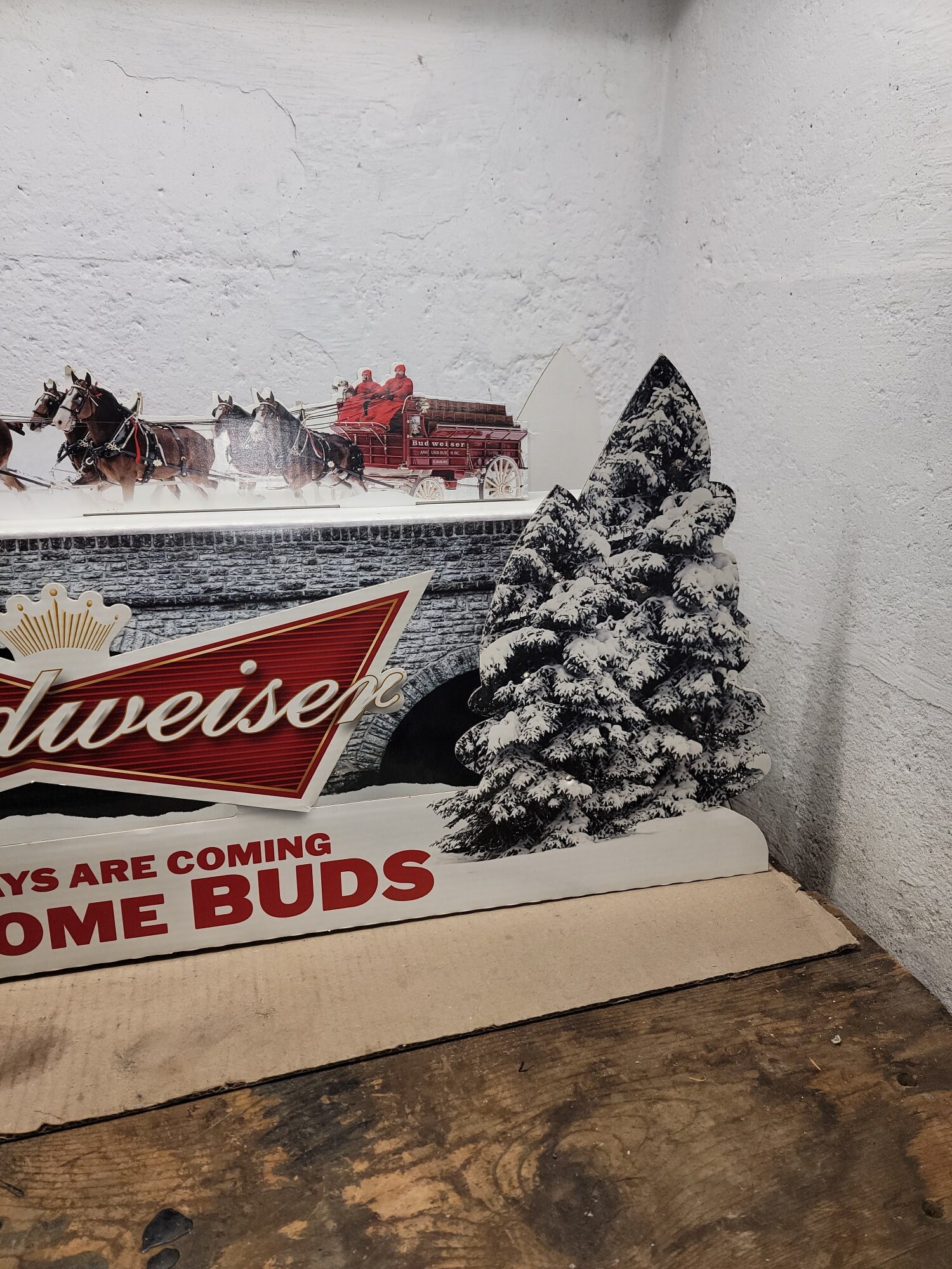 Anheuser Busch Budweiser "grab Some Buds" Large Cardboard Holiday ...