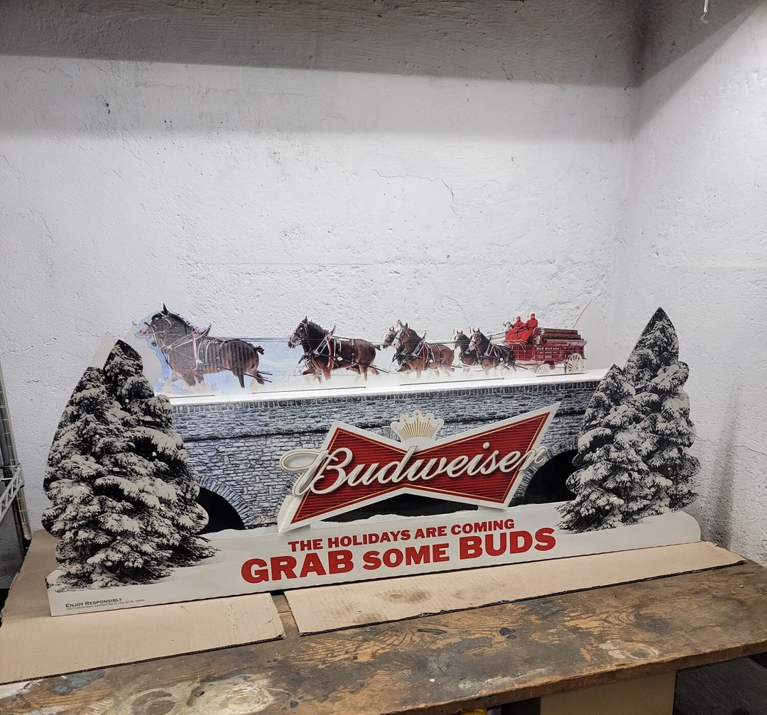 Anheuser Busch Budweiser "grab Some Buds" Large Cardboard Holiday ...