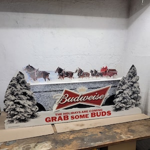 Anheuser Busch Budweiser "grab Some Buds" Large Cardboard Holiday ...
