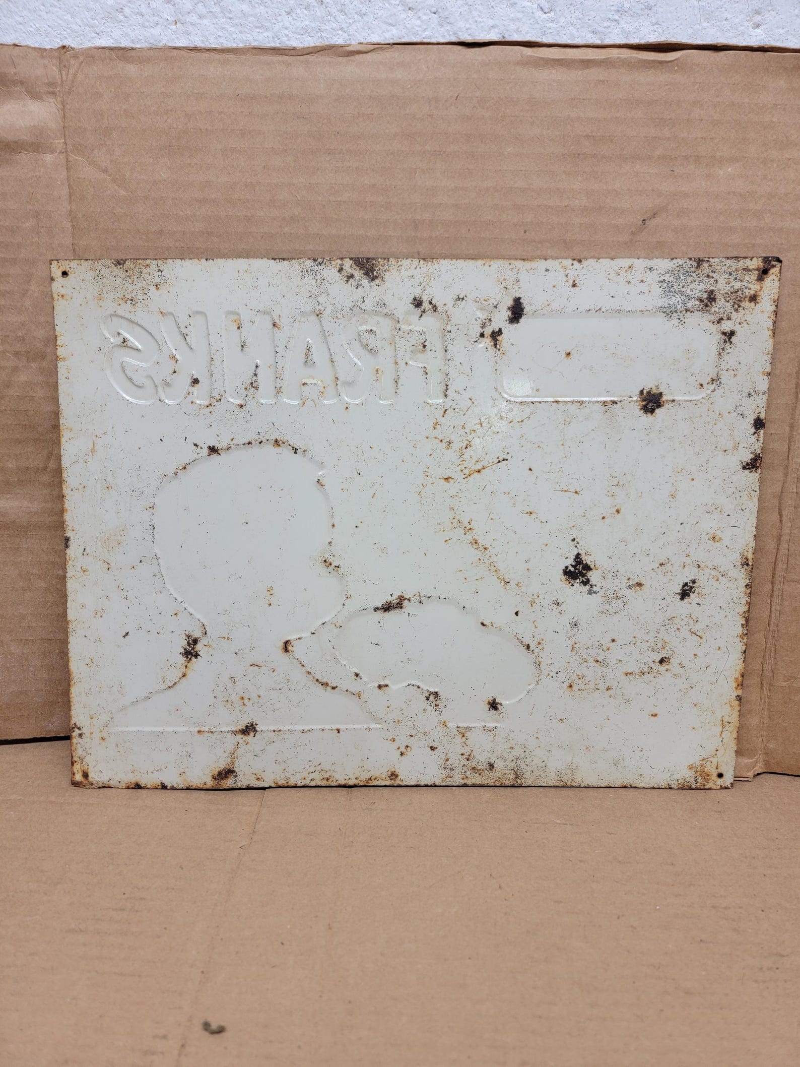 Vintage Original Tim Metal Advertising Door Sign for Armour Franks ...