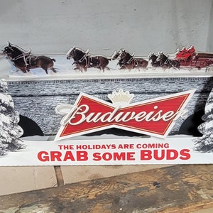 Anheuser Busch Budweiser "grab Some Buds" Large Cardboard Holiday ...