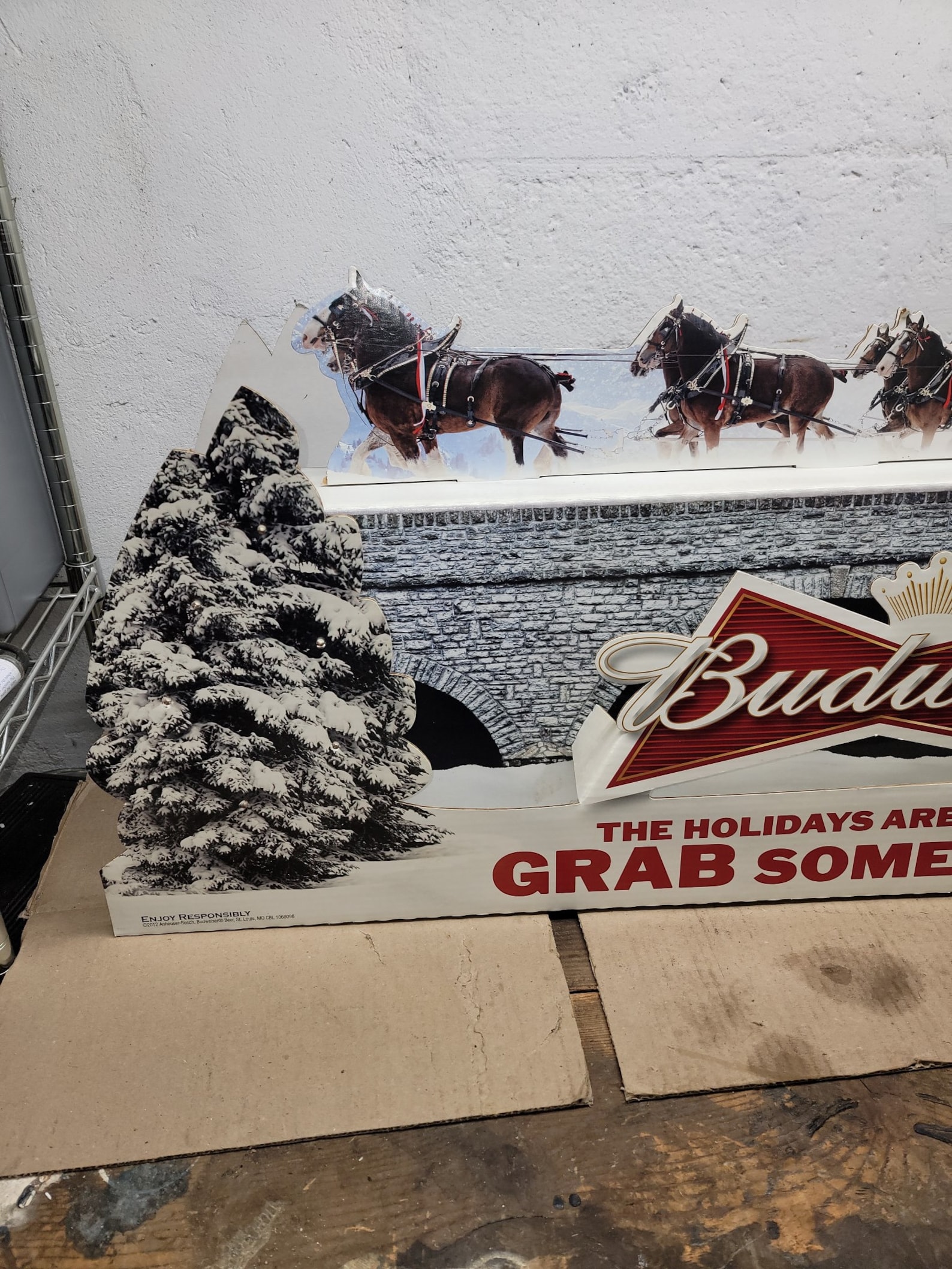 Anheuser Busch Budweiser "grab Some Buds" Large Cardboard Holiday ...