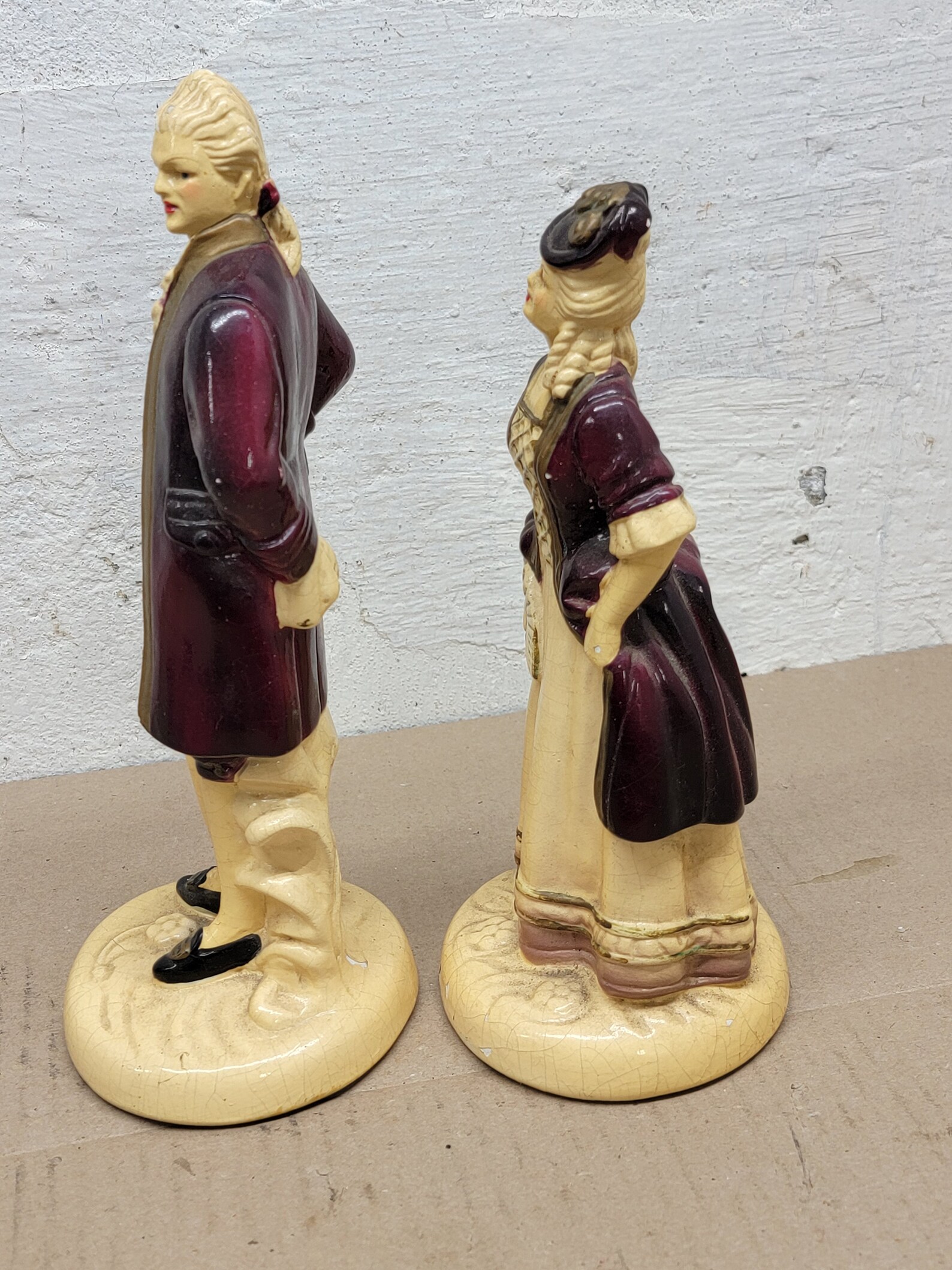 Vintage Roman Art Co. "robia Ware" Victorian Style Chalkware Statues - Etsy