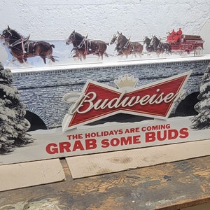 Anheuser Busch Budweiser "grab Some Buds" Large Cardboard Holiday ...